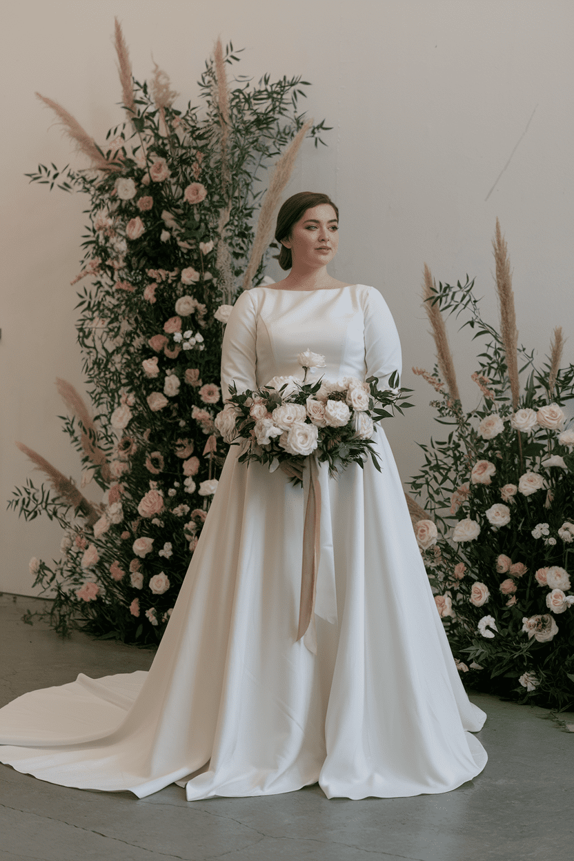 10 Minimalist Plus Size Wedding Dresses for a Modern Bride ...